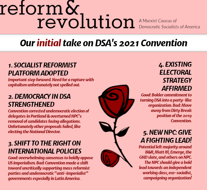 5 INITIAL takes on DSA’s 2021 Convention | Reform & Revolution