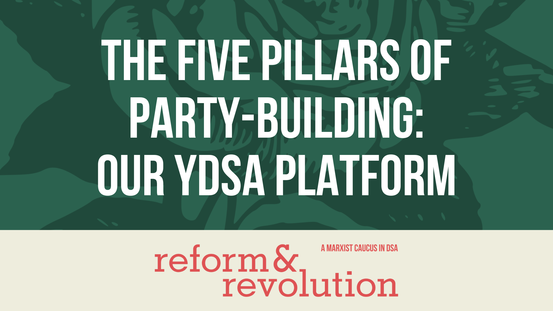 The Five Pillars of Party-Building: Our YDSA Platform | Reform & Revolution