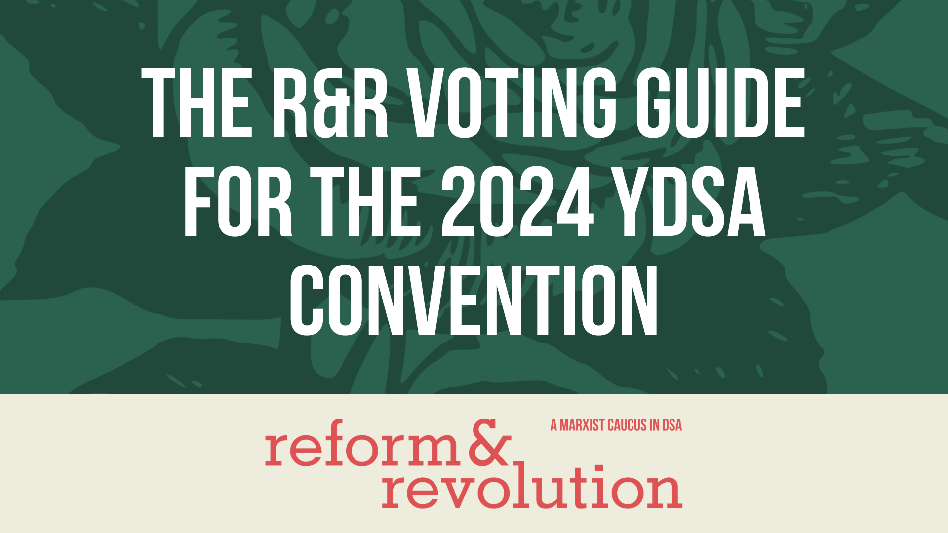 The R&R Voting Guide for the 2024 YDSA Convention | Reform & Revolution